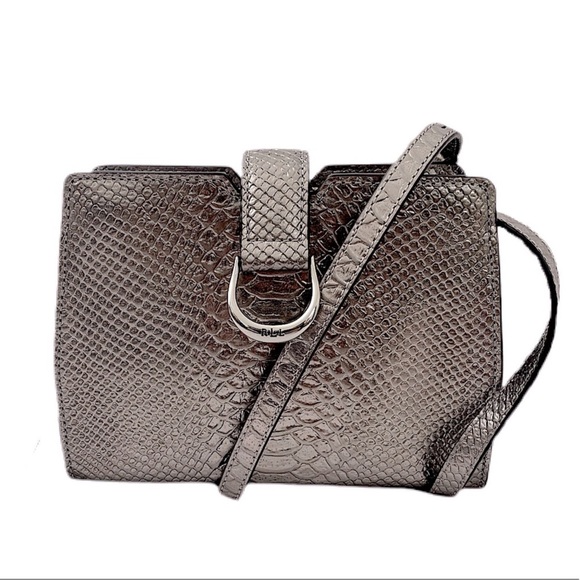 Ralph Lauren | Bags | New Lauren Ralph Lauren Metallic Python Leather ...